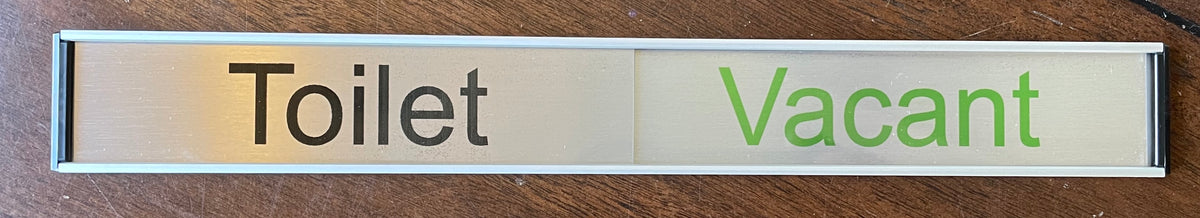 Toilet Door Sign (Vacant - Occupied) 300mm x 38mm – Re Workshop