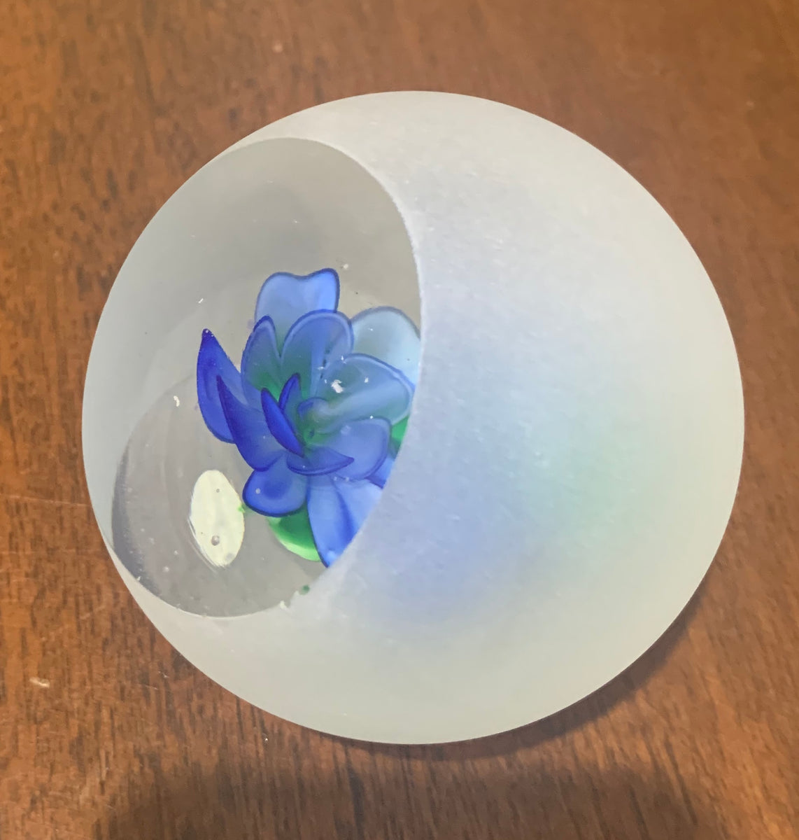 Rose Glass Blue Frosted Paperweight – Re Workshop