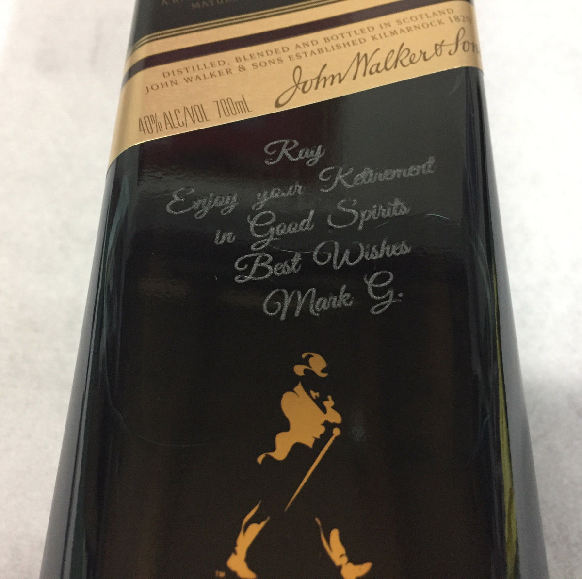 Johnnie Walker Scotch Whisky (Custom engraved bottle) – Re Workshop